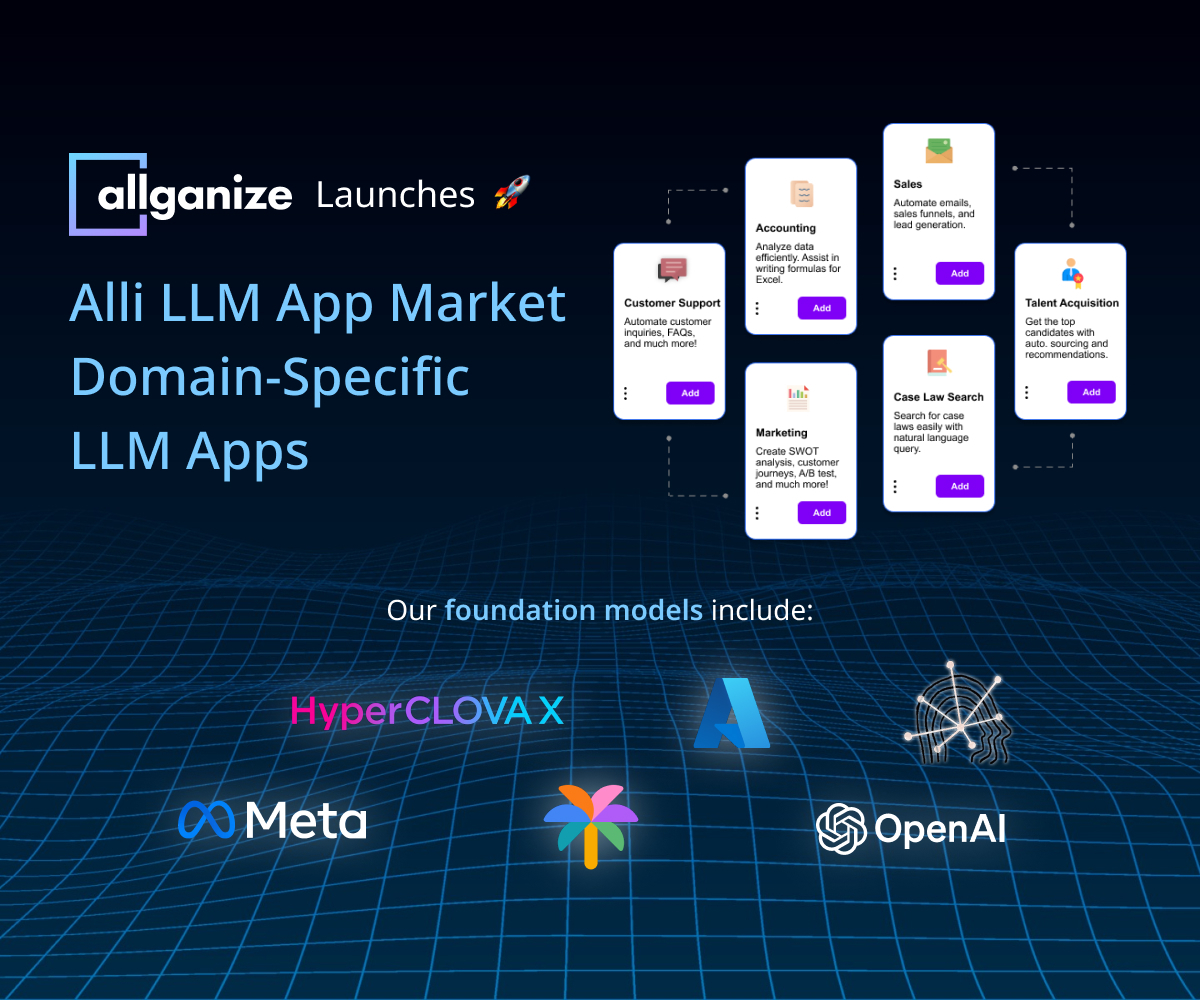 Allganize launches the Alli LLM App Market: Domain-Specific LLM apps